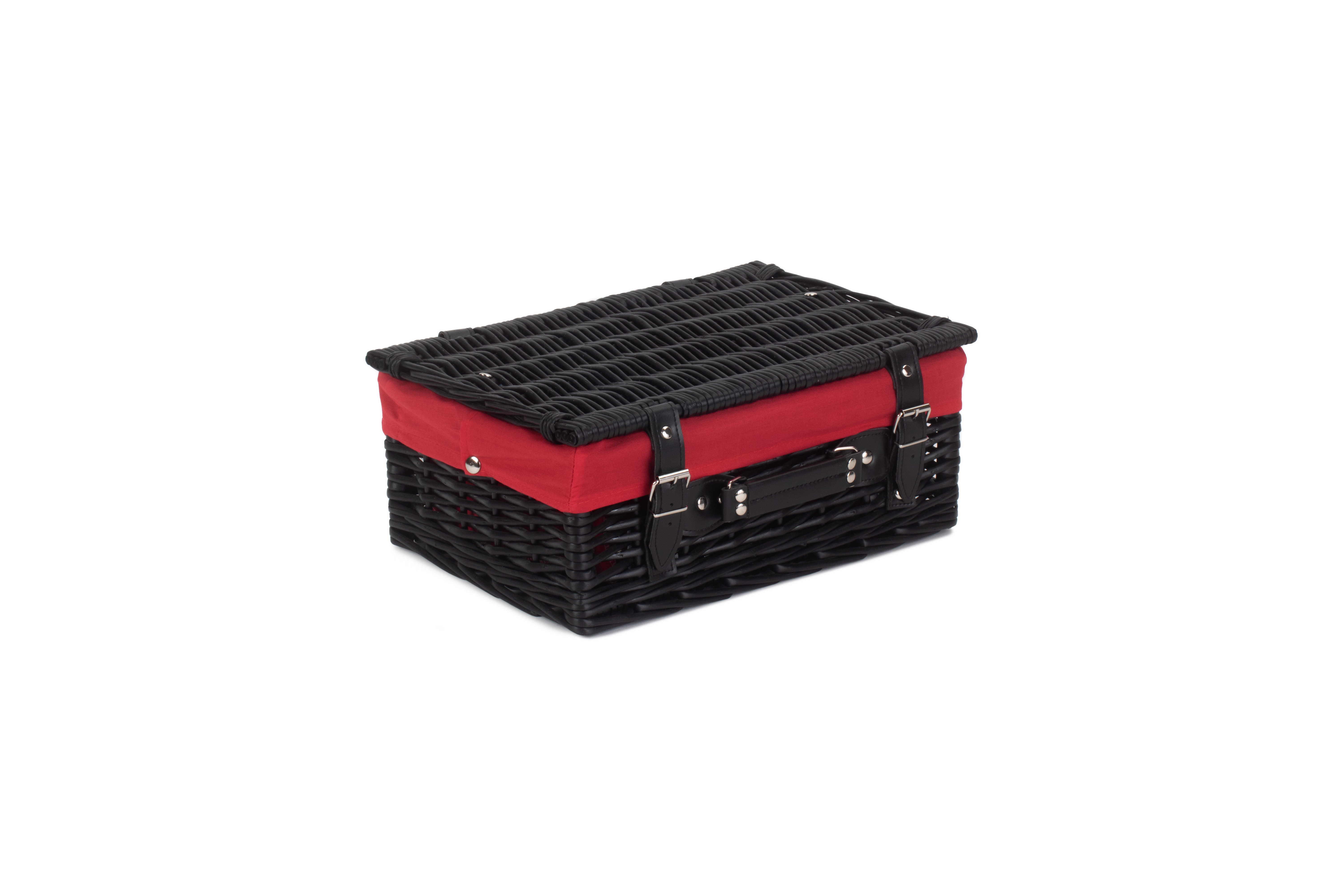 14" Black Hamper With Red Lining - Empty Hampers
