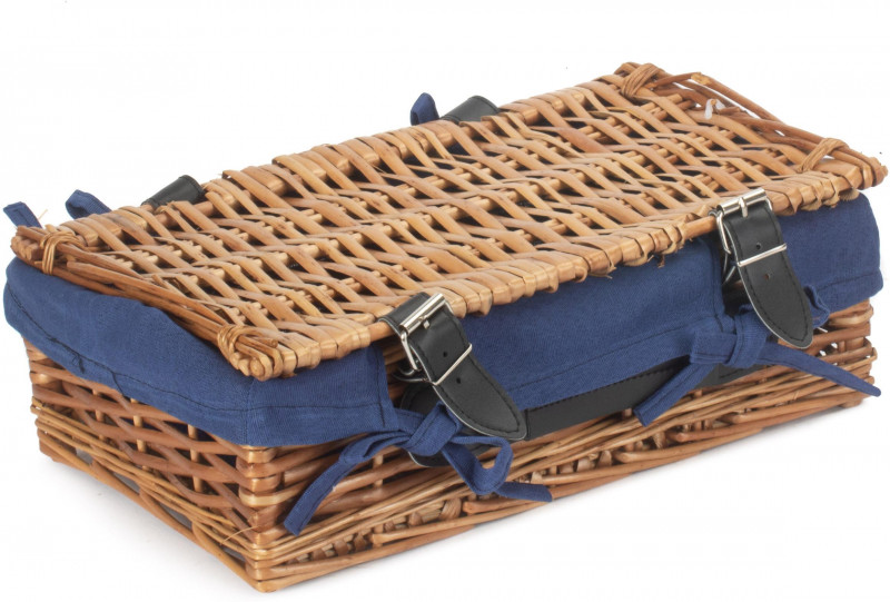 Small 14" Packaging Hamper With Navy Blue Lining - Empty Hampers