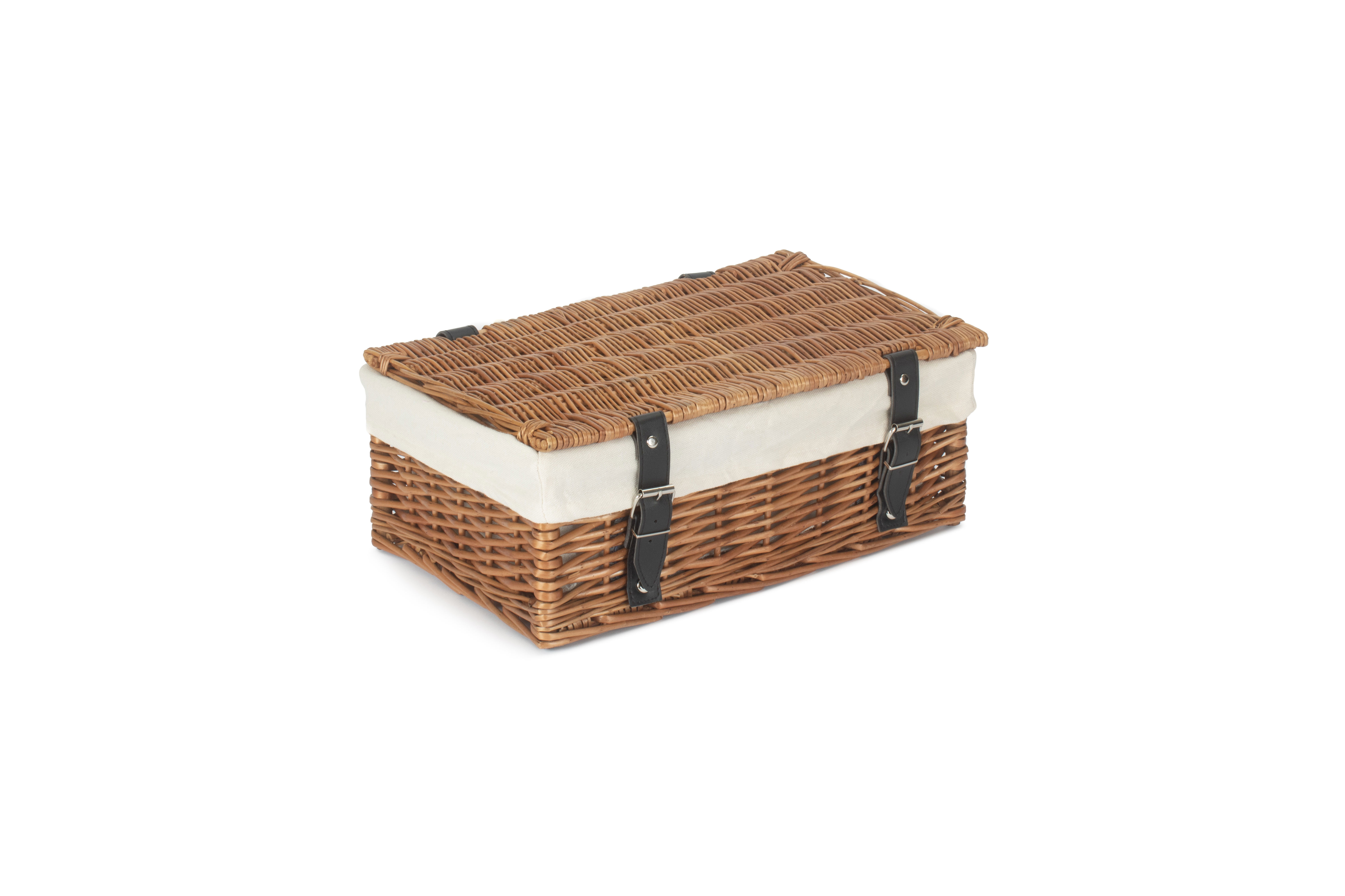14 Inch Empty Wicker Hamper Basket - Double Steamed - White Lining ...