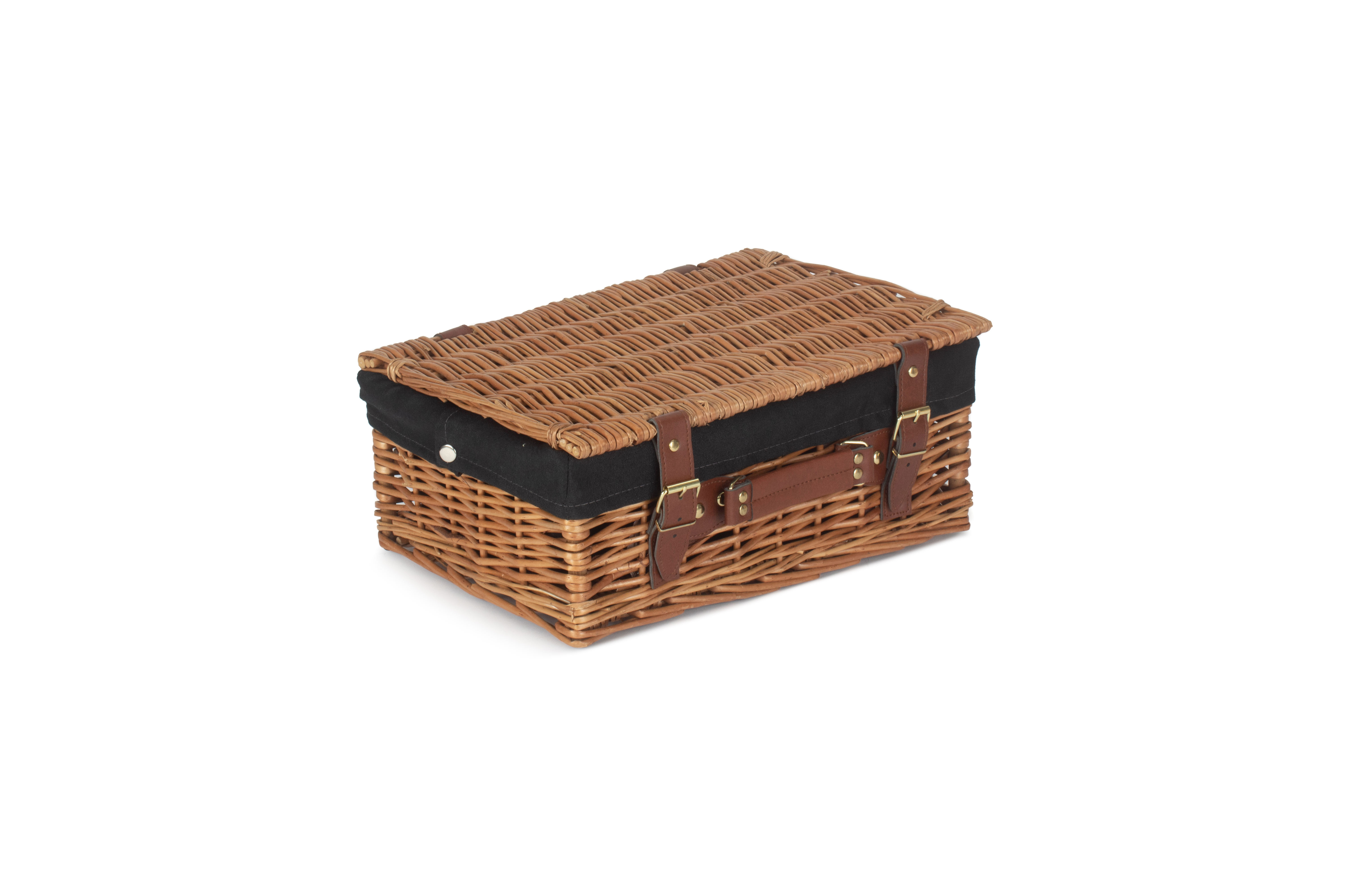 14" Light Steamed Hamper With Black Lining - Empty Hampers