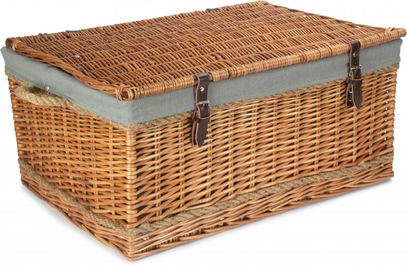 28" Double Steamed Rope Handled Trunk With Grey Sage Lining - Storage ...